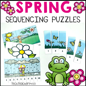 Spring Activities Number Sequencing Puzzles 1 to 20 | Tech Teacher Pto3