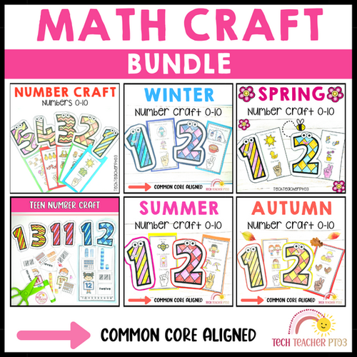 SAVE 30% OFF Number Craft Bundle | Tech Teacher Pto3