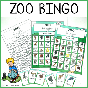 Zoo Animals Bingo Game | Tech Teacher Pto3