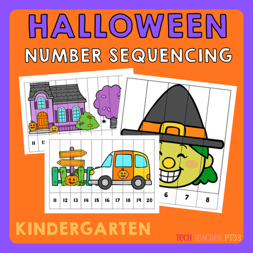 Halloween Number Sequencing Puzzles 1 to 50 Maths Activities ...