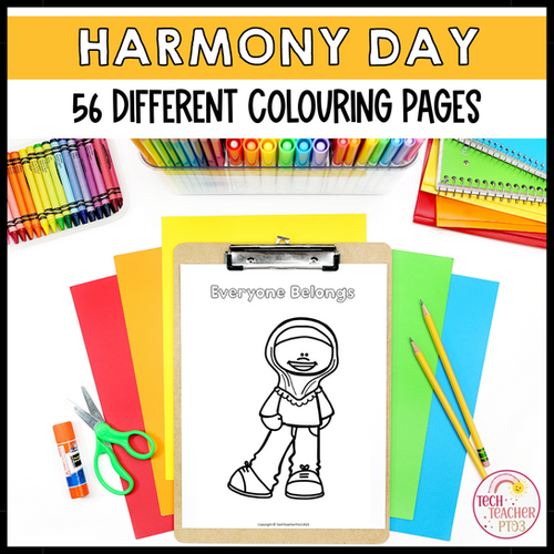 Harmony Day Activities Colouring Pages | Tech Teacher Pto3