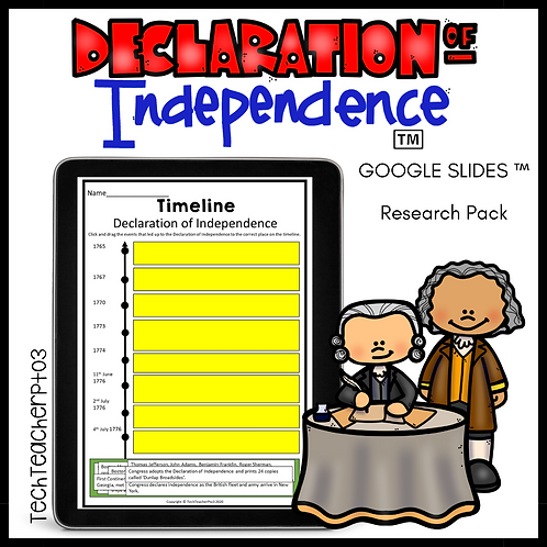 Declaration of Independence Activities Google Slides ™ | Tech Teacher Pto3
