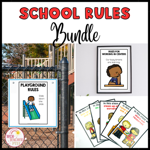 SAVE 30% Classroom Rules Bundle | Tech Teacher Pto3