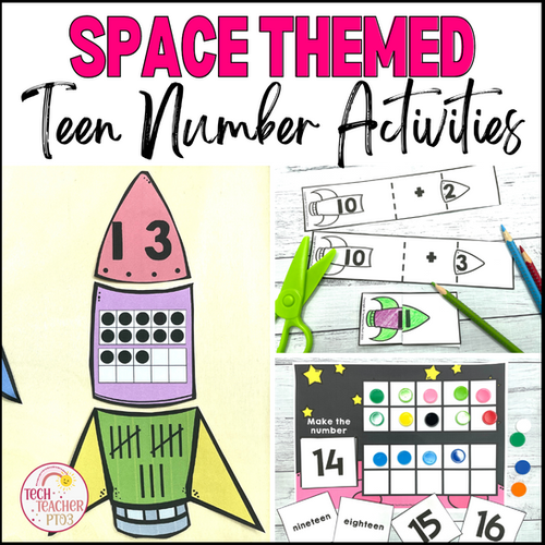 Space Themed Teen Number Activities | Tech Teacher Pto3