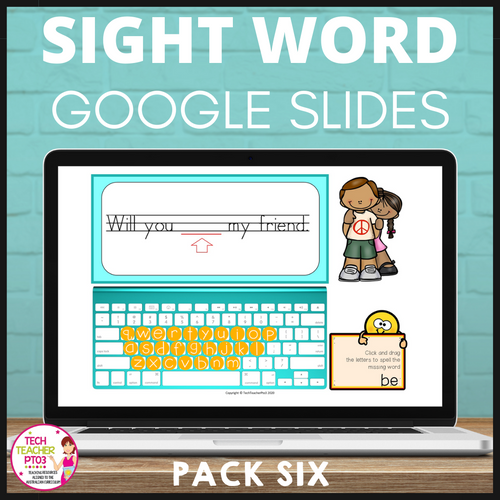 Sight Word Activities for Google Slides Pack Six Interactive Distance ...