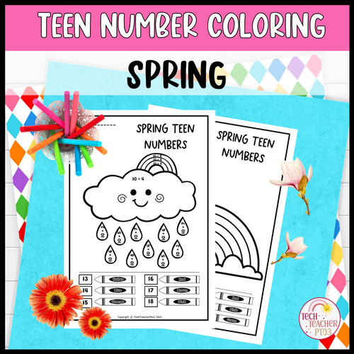 Teen Number Colouring Worksheets Spring Ten Frames Tally Marks Addition ...