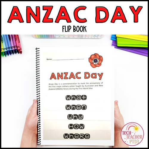 ANZAC Day Flip Book Activity | Tech Teacher Pto3