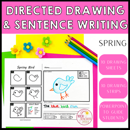 Spring Fall Directed Drawing and Sentence Writing | Tech Teacher Pto3