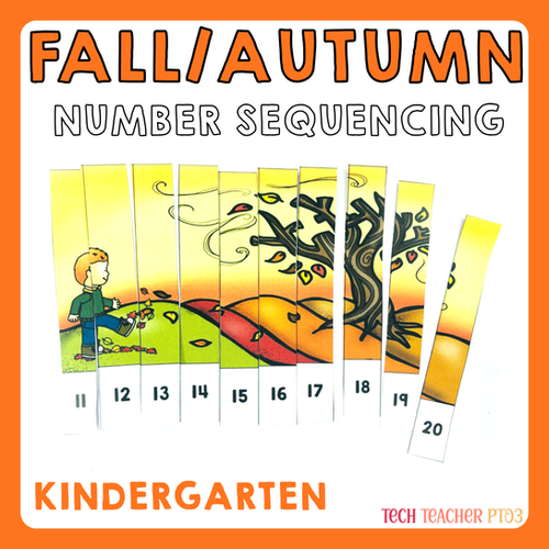 Autumn Fall Number Sequencing Puzzles 1 to 50 Maths Activities ...