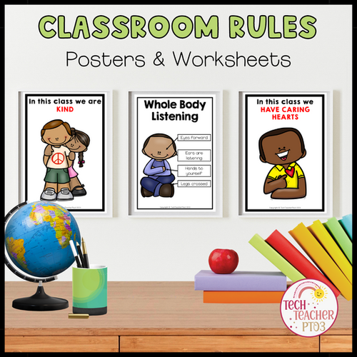 Classroom Rules Posters and Activities | Tech Teacher Pto3