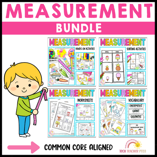 SAVE 30% Measurement Bundle for Kindergarten Math | Tech Teacher Pto3