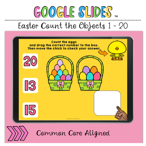 Easter Count the Number 1 to 20 Google Slides™ Activity | Tech Teacher Pto3