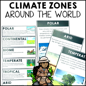 Climate Zones Maps Vocabulary Cards and Posters | Tech Teacher Pto3