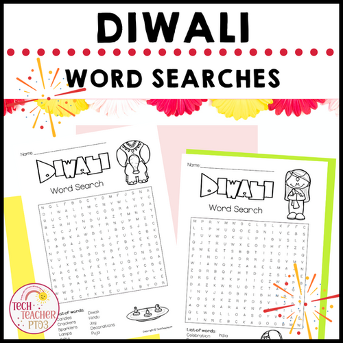 Diwali Holidays Around the World Word Search Festival of Light | Tech ...