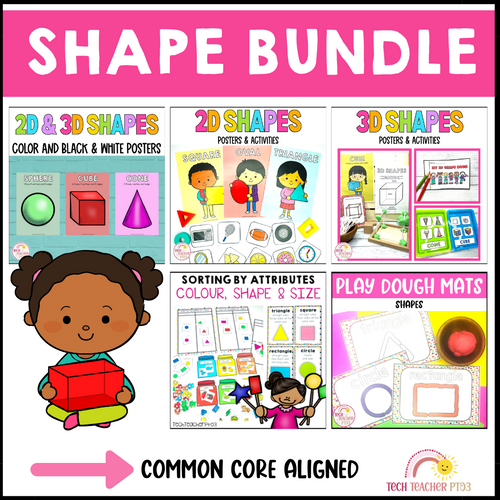 SAVE 30% 2D and 3D Shapes Bundle | Tech Teacher Pto3