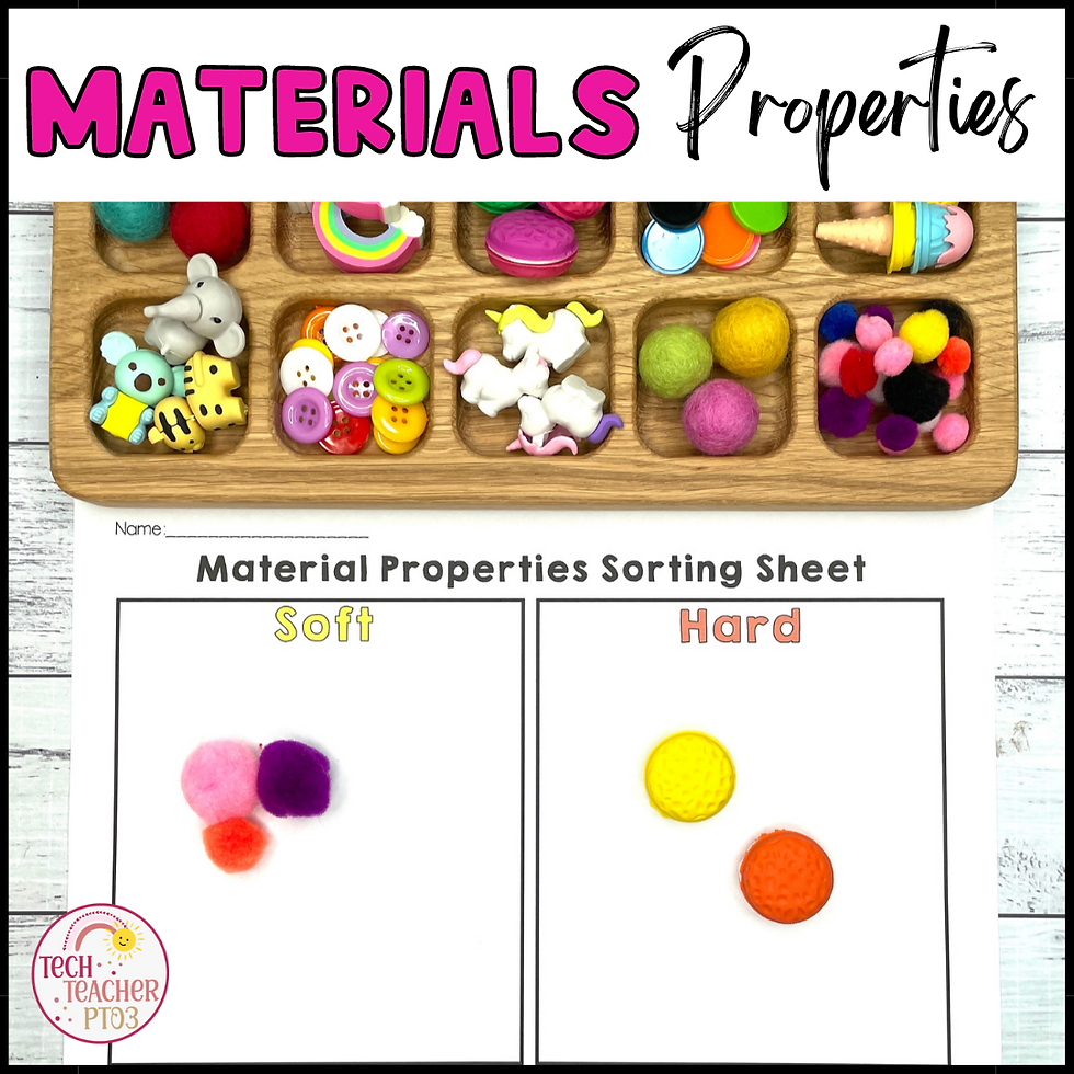 Properties of Materials Sorting Activity | Tech Teacher Pto3