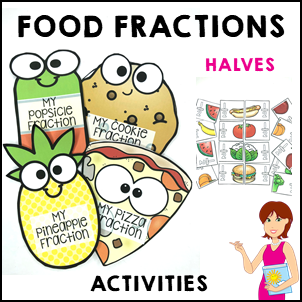 Fractions Halves Food Activities | Tech Teacher Pto3