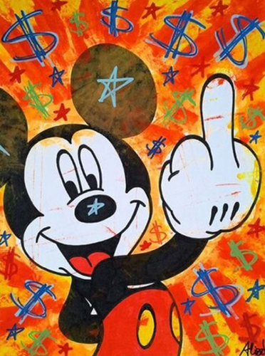 Mickey Mouse Flipping the Bird - Pop Art | Naughty Gnome