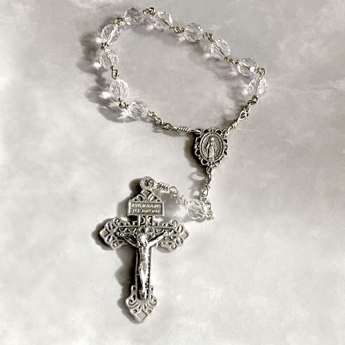 Single-Decade Rosary - Clear Beads - Circular | DaughtersofMaryPress