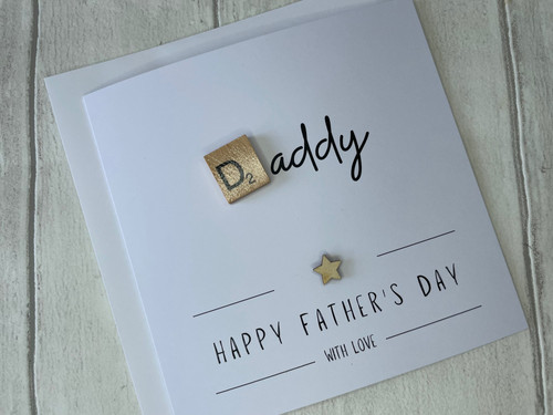 Happy Father's Day Card, DADDY Scrabble Card | Elegant Fancies