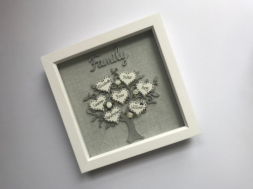 Personalised Silver Family Tree Frame Picture Frame , Perfect Mother's ...