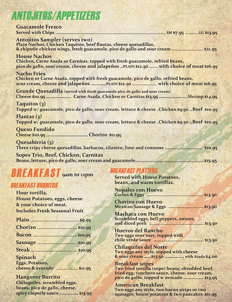 Restaurante menu | Eltioalextaqueria