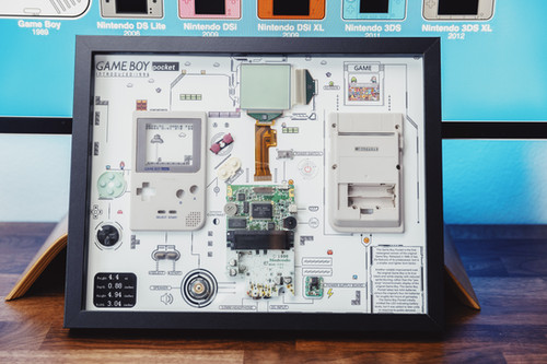 Disassembled Gameboy Pocket Wall Art Frame | FunBoxDesign
