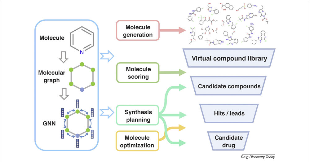 Graph neural networks for automated de novo drug design