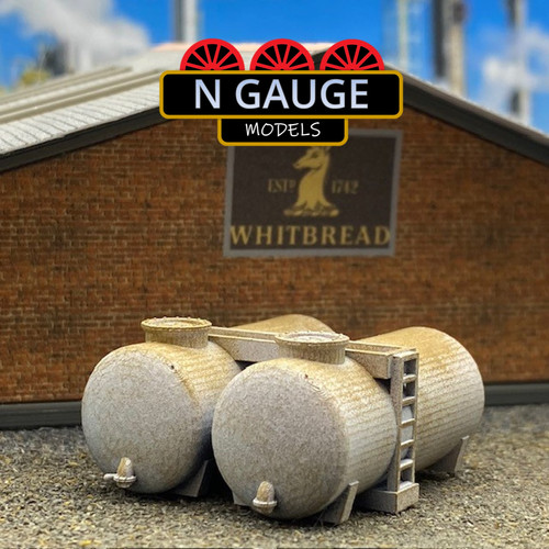 Twin Chemical/Fuel Oil Storage Tanks (N Scale Gauge) | ngaugemodels