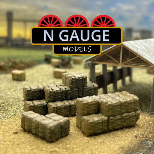 Square Straw / Hay Bales 'Stacked' (N Scale Gauge) | ngaugemodels