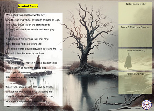 Neutral Tones GCSE Revision Poster | Mr L’s English