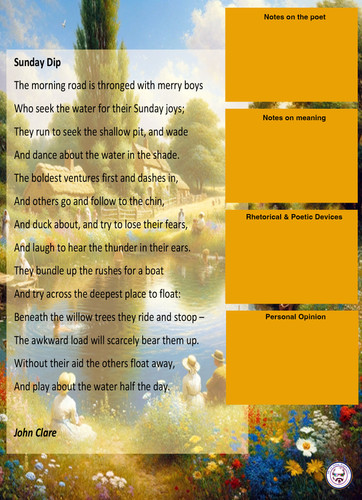 Sunday Dip GCSE Revision Poster | Mr L’s English