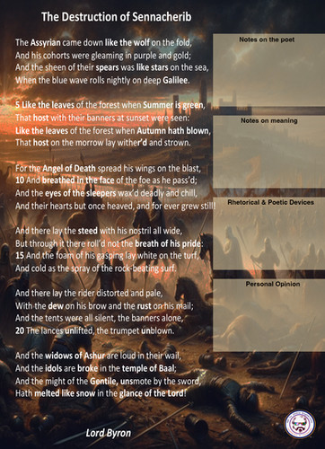 The Destruction of Sennacherib GCSE Revision Poster | Mr L’s English