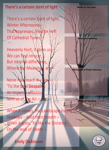 There's A Certain Slant of Light GCSE Revision Poster | Mr L’s English