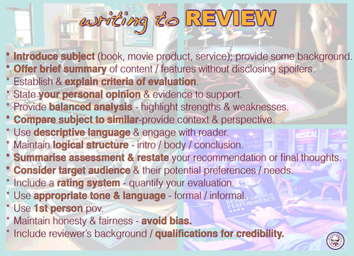 Writing to Review Revision Poster | Mr L’s English