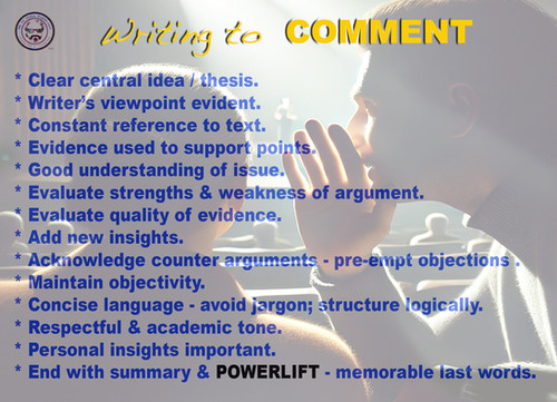 Writing to Comment Revision Poster | Mr L’s English