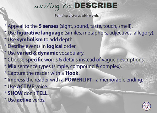 Writing to Describe Revision Poster | Mr L’s English