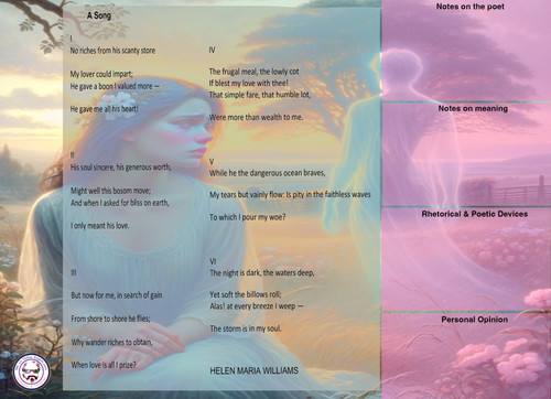 A Song GCSE Revision Poster | Mr L’s English