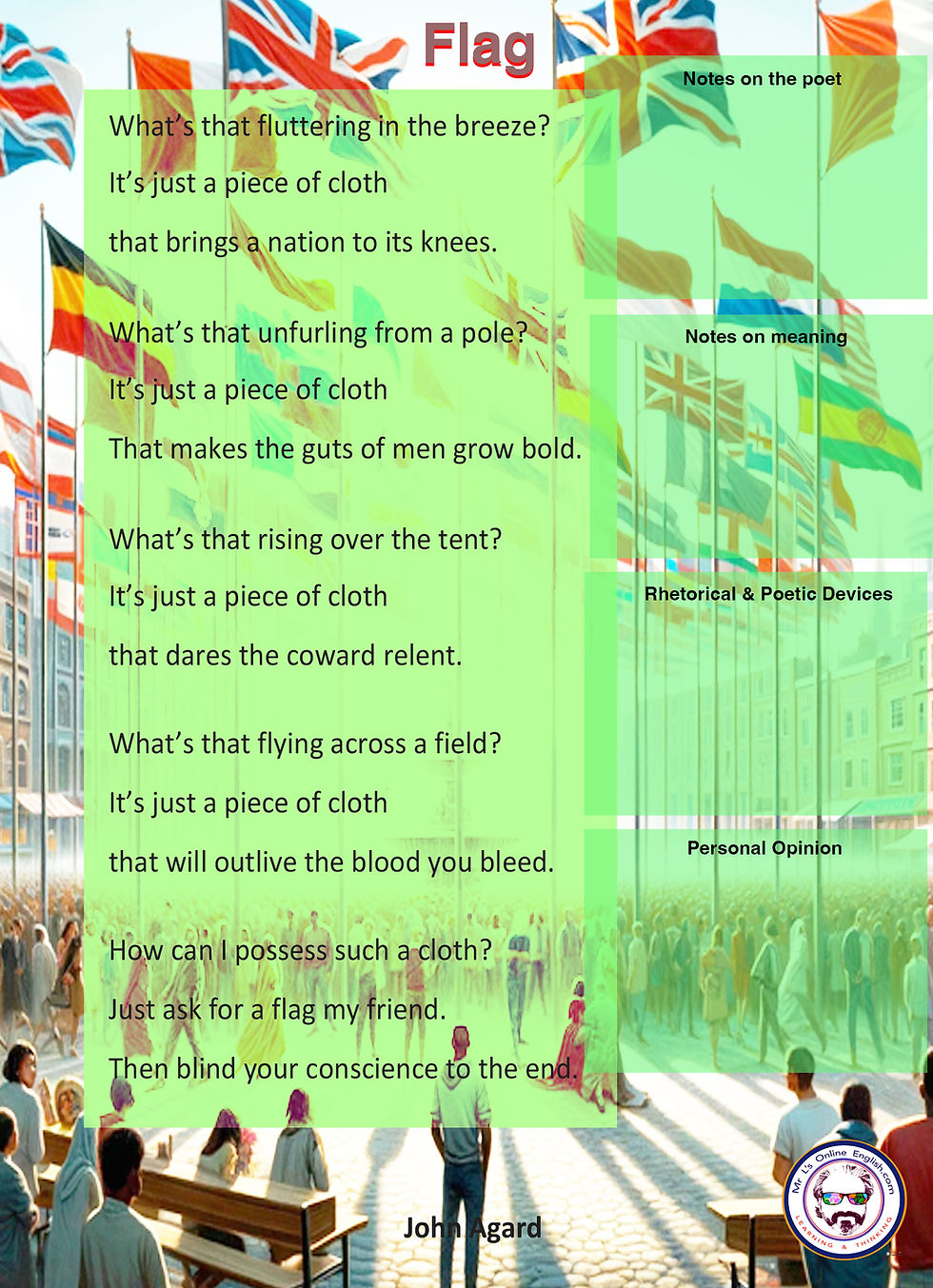 Flag GCSE Revision Poster | Mr L’s English