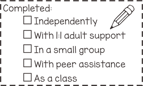 Completed with Support Stamp | misshoneyteachers