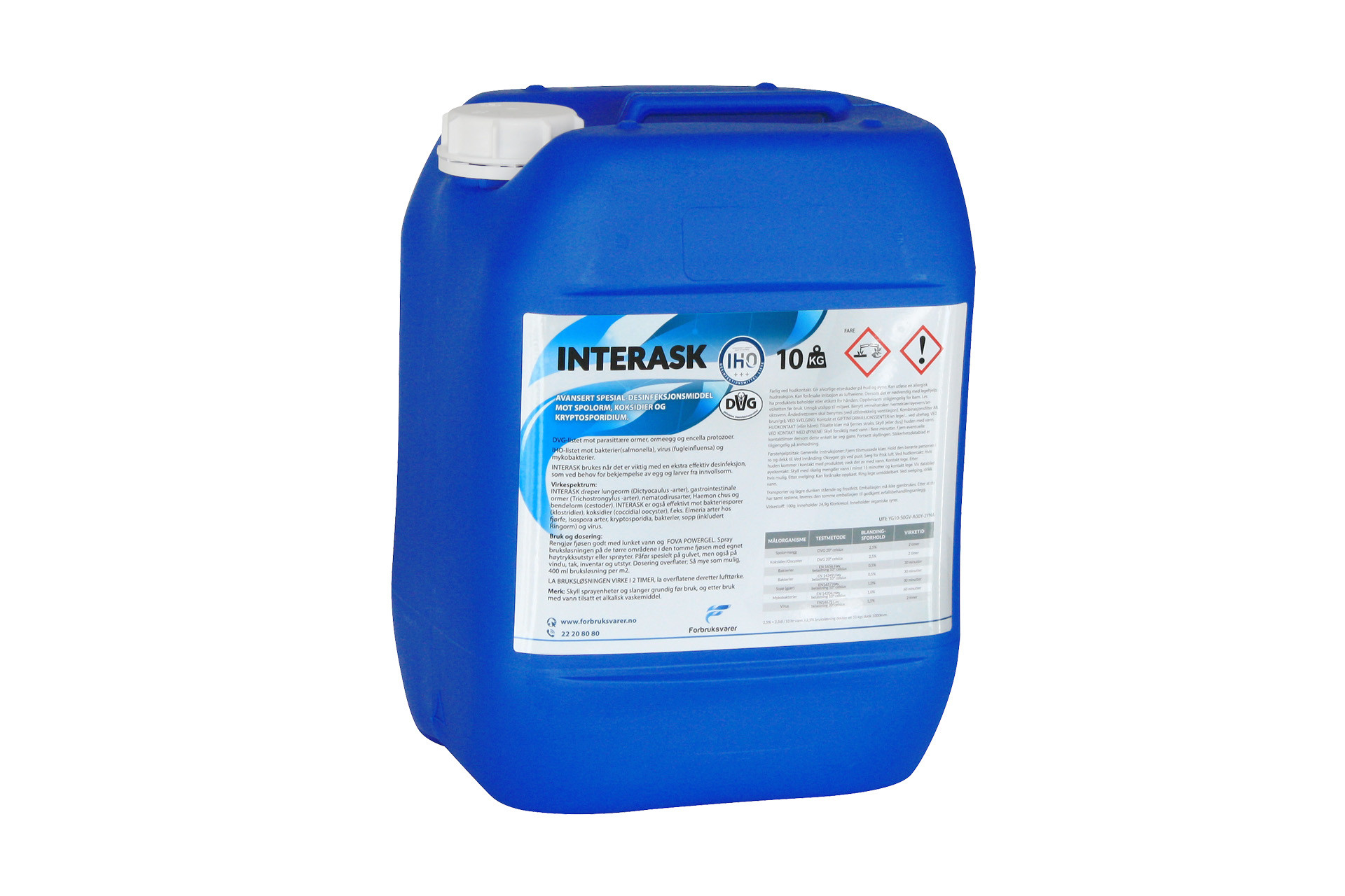 INTERASK - Spesialdesinfeksjonsmiddel mot spolorm, koksidier og ...