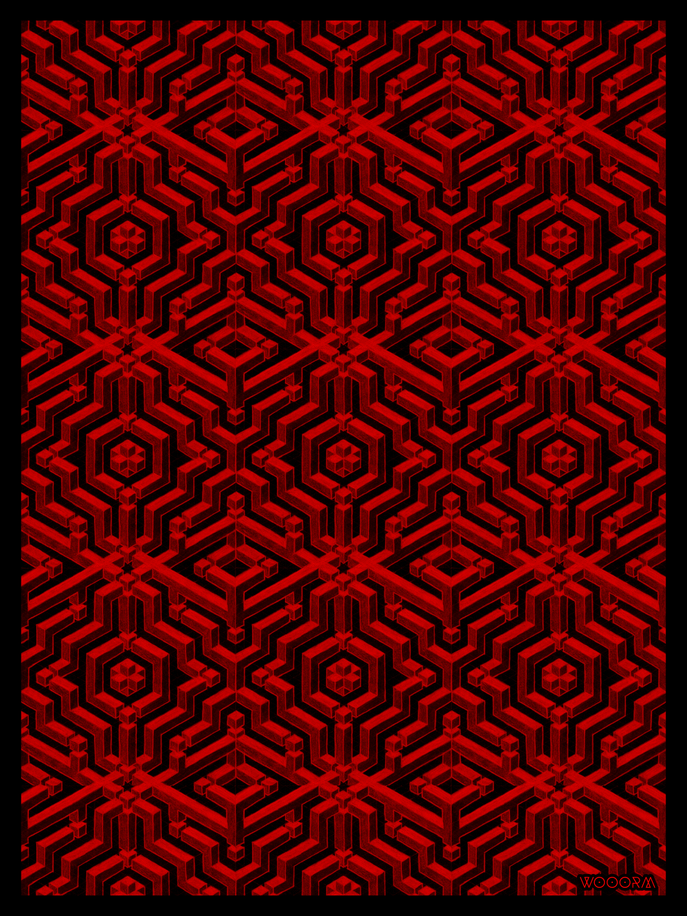 "Triple Pattern 1A" Light Reactive Poster | Wooorm