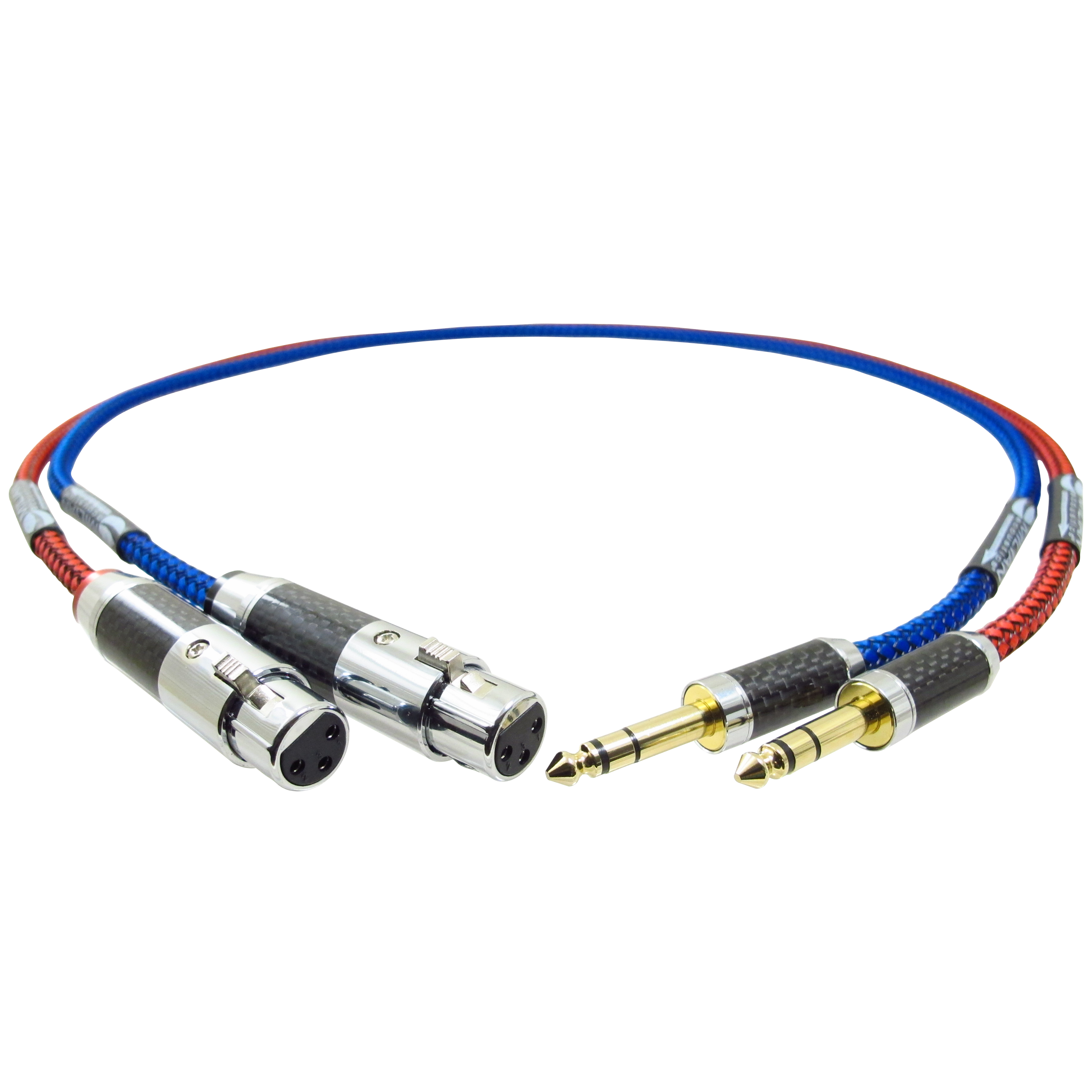 XLR 3 Pin Female to 6.3 mm (1/4") TRS Balanced Cable Set