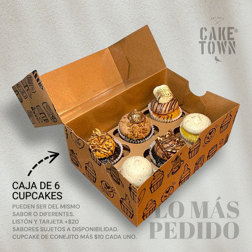 Caja con 6 Cupcakes | Pastelería Cake Town