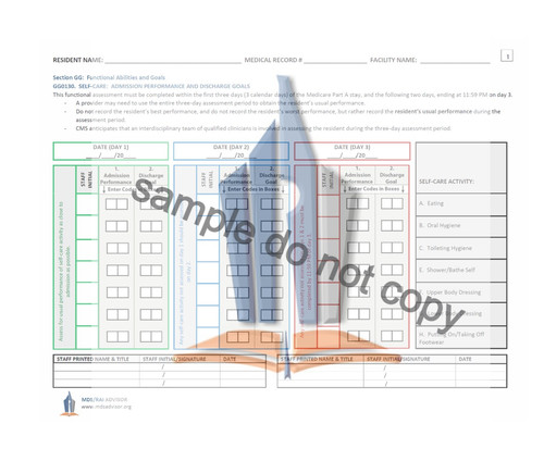 Section GG Self-Care & Mobility (for 5-day PPS or OBRA) | MDS/RAI Advisor
