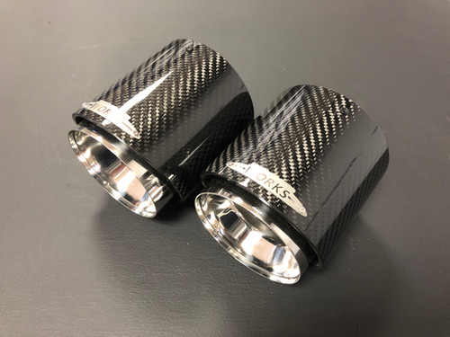GEN 2 MINI Cooper R56 R57 R58 JCW Carbon Fibre Chrome Exhaust Tips