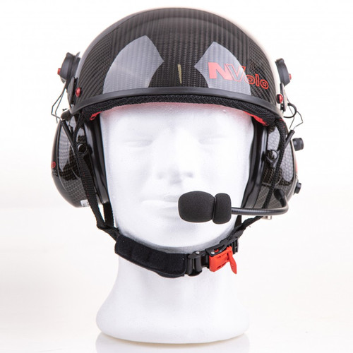 Nvolo Visible Carbon Finish Helmet with Headsets | FUNFLY.id
