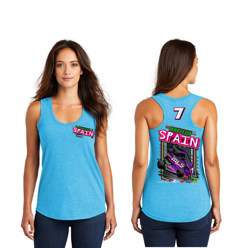 Marcella L. Spain - Ladies Racerback Tank Top | BorsosRacingDesigns