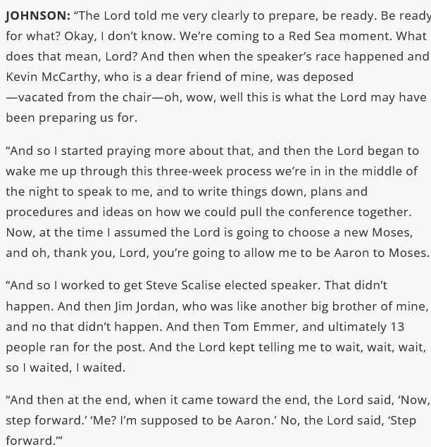 Moses Mike Johnson, Speaker of the house... | sorryantivaxxer.com