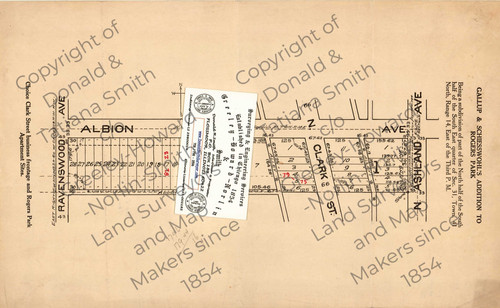 Chicago Antique 1916 RE Advert Map of W. Rogers Park- Gallup ...